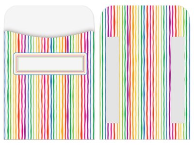 Retro Stripes Self-Adhesive Library Pockets at Lakeshore Learning