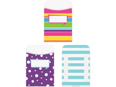 Stripes & Dots Self-Adhesive Library Pockets - Variety Pack at ...