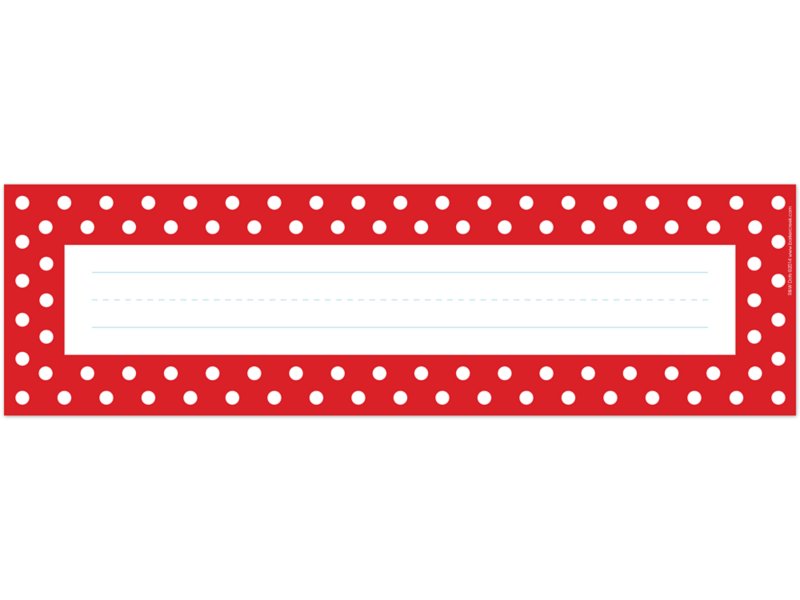 Red Polka Dot Double-Sided Nameplates at Lakeshore Learning