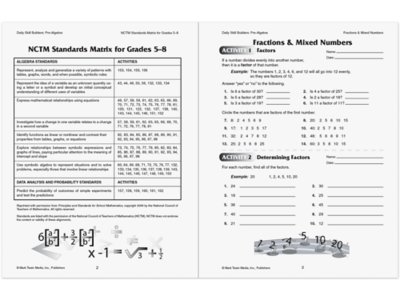 Pre-Algebra Daily Skill Builders Workbook at Lakeshore Learning