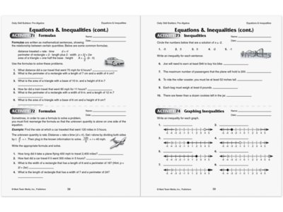 Pre-Algebra Daily Skill Builders Workbook at Lakeshore Learning