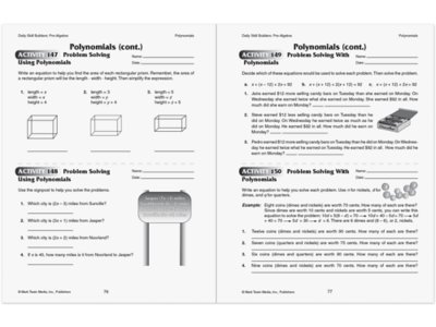 Pre-Algebra Daily Skill Builders Workbook at Lakeshore Learning