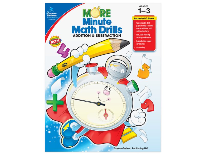 Addition & Subtraction Minute Math Drills Workbook at Lakeshore Learning