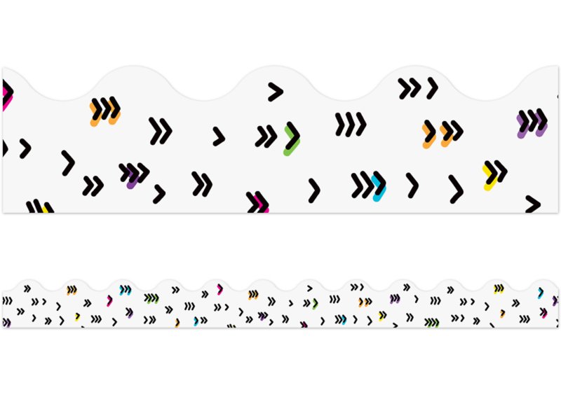 Kind Vibes Colorful Chevron Scalloped Border at Lakeshore Learning