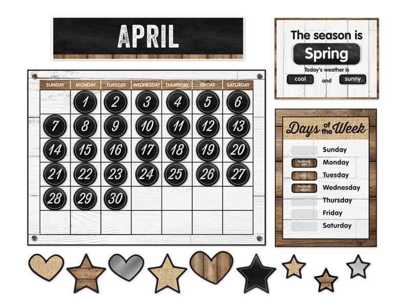 Industrial Chic Calendar Bulletin Board Set at Lakeshore Learning