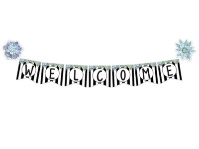 Simply Stylish Welcome Pennant Bulletin Board Set at Lakeshore Learning