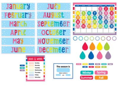 Hello Sunshine Calendar Bulletin Board Set at Lakeshore Learning