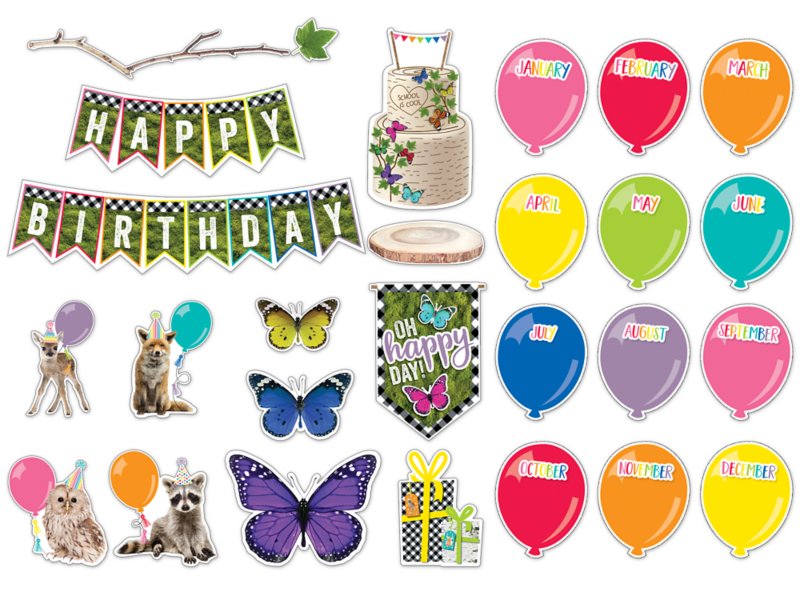 Woodland Whimsy Birthday Bulletin Board Set at Lakeshore Learning