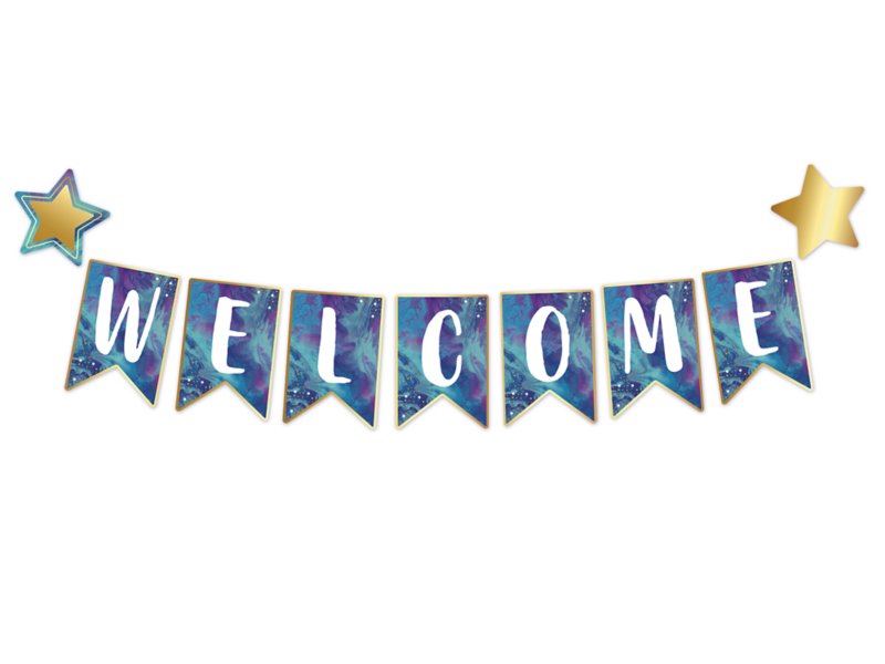 Galaxy Welcome Pennant Bulletin Board Set at Lakeshore Learning