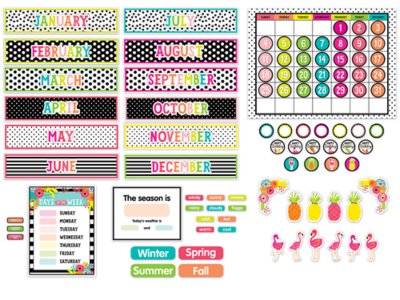 Simply Stylish Tropical Calendar Bulletin Board Set at Lakeshore Learning