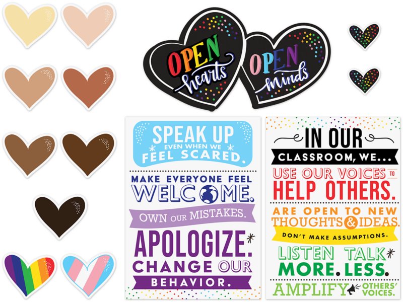 Open Hearts, Open Minds Bulletin Board Set at Lakeshore Learning