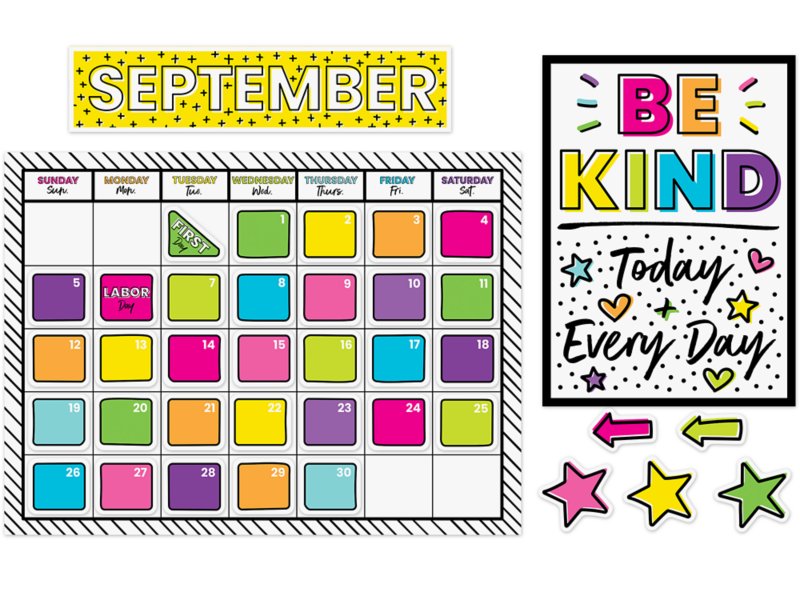 Kind Vibes Calendar Bulletin Board Set at Lakeshore Learning