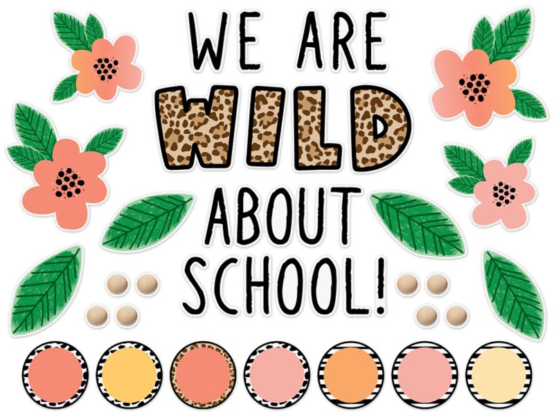 Simply Safari Wild About School Bulletin Board Set at Lakeshore Learning
