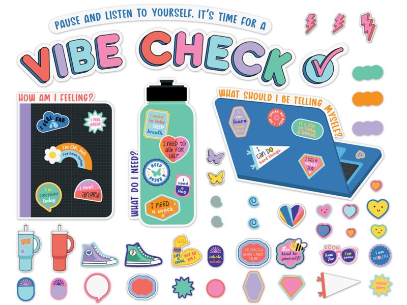 We Stick Together Vibe Check Bulletin Board Set at Lakeshore Learning