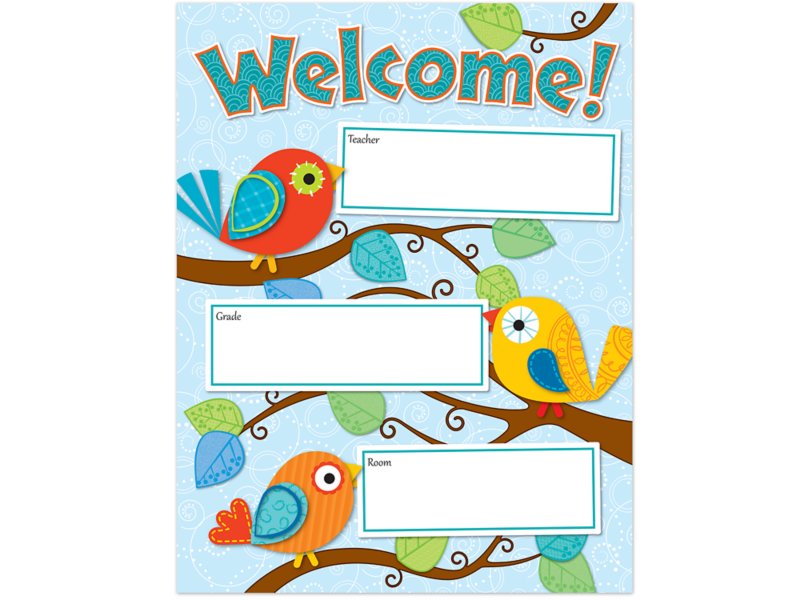 Boho Birds Welcome Poster at Lakeshore Learning