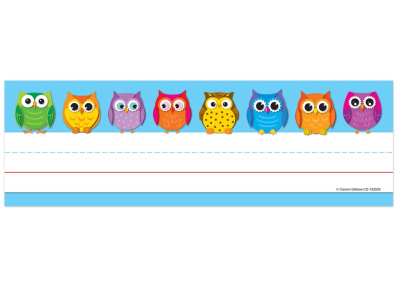 Colorful Owl Nameplates at Lakeshore Learning