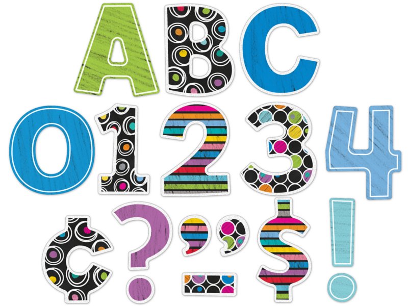 Colorful Chalkboard 4" Punch-Out Letters at Lakeshore Learning