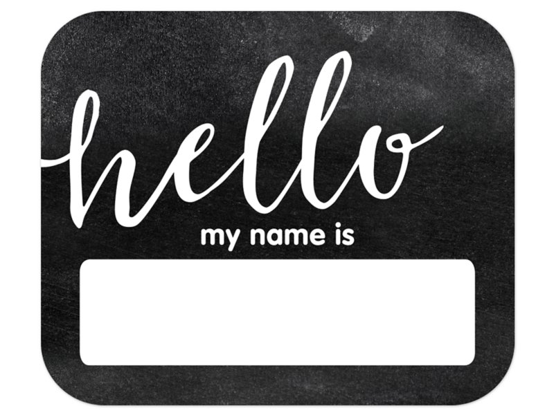Industrial Chic Hello Name Tags at Lakeshore Learning