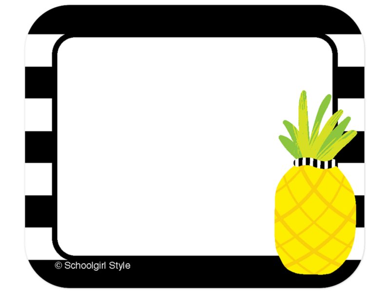Simply Stylish Tropical Pineapple Name Tags at Lakeshore Learning