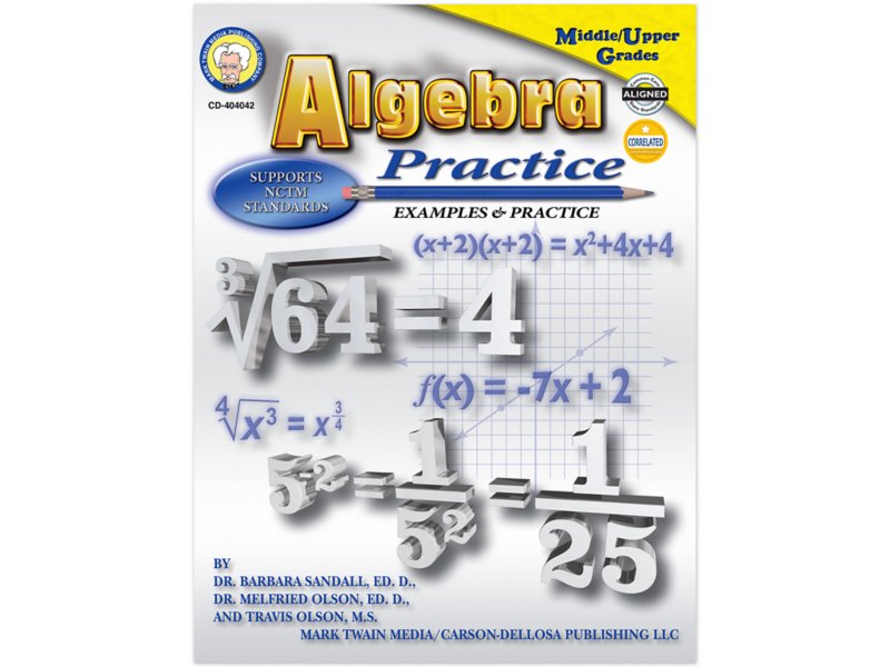 Algebra Practice Workbook at Lakeshore Learning