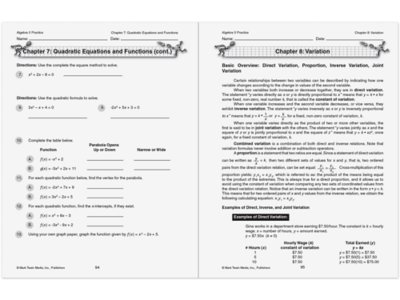 Algebra II Practice Workbook at Lakeshore Learning
