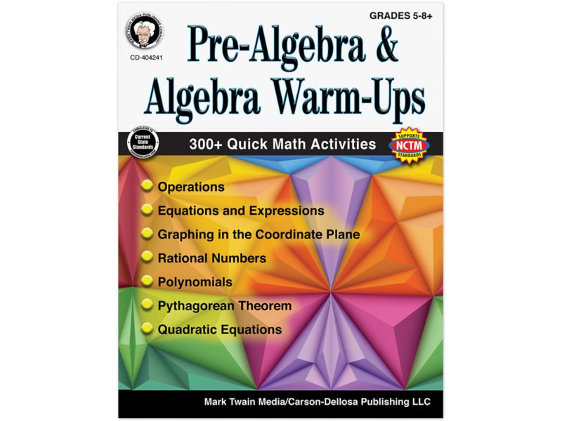 Pre-Algebra & Algebra Warm-Ups Workbook at Lakeshore Learning