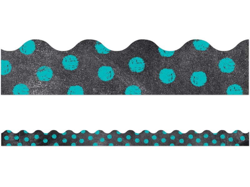 Chalk It Up! Turquoise Polka Dot Scalloped Border at Lakeshore Learning