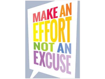 Painted Palette Make an Effort, Not an Excuse Poster at Lakeshore Learning