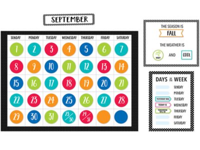 Pop of Color Calendar Bulletin Board Set at Lakeshore Learning