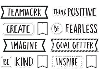 Black & White Motivational Bulletin Board Set at Lakeshore Learning