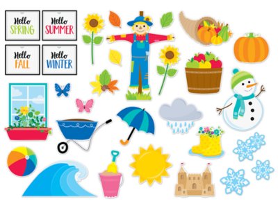Hello Seasons Bulletin Board Set at Lakeshore Learning
