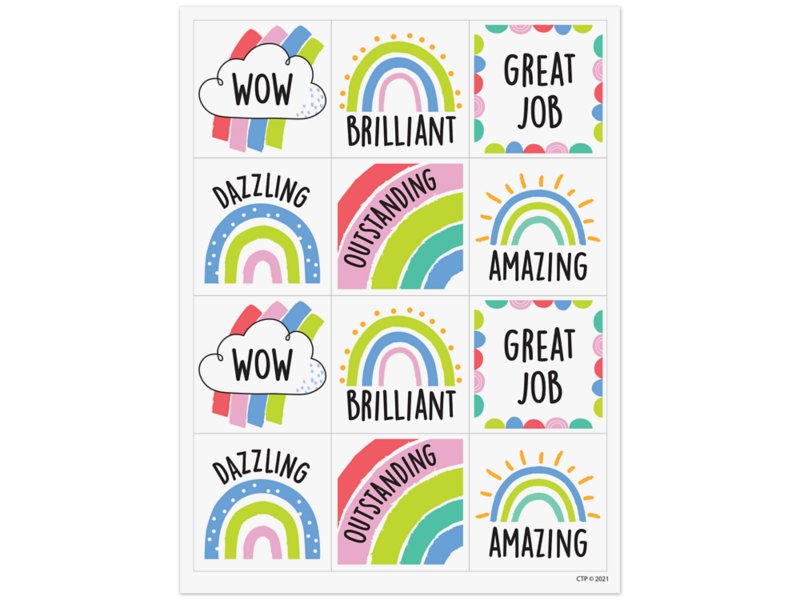 Rainbow Doodles Motivational Stickers at Lakeshore Learning
