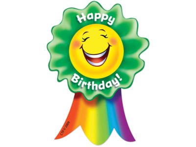 Smiling Ribbon Birthday Badges at Lakeshore Learning