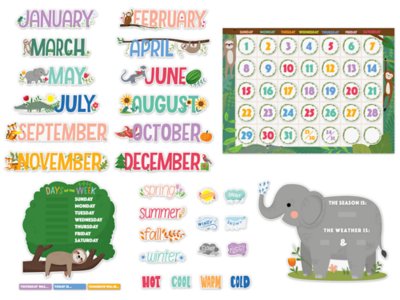Jungle Friends Calendar Bulletin Board Set at Lakeshore Learning