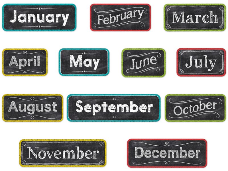 Chalk It Up! Months of the Year Bulletin Board Set at Lakeshore Learning
