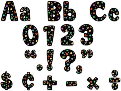 Poppin’ Patterns Dotted 4" Punch-Out Letters at Lakeshore Learning