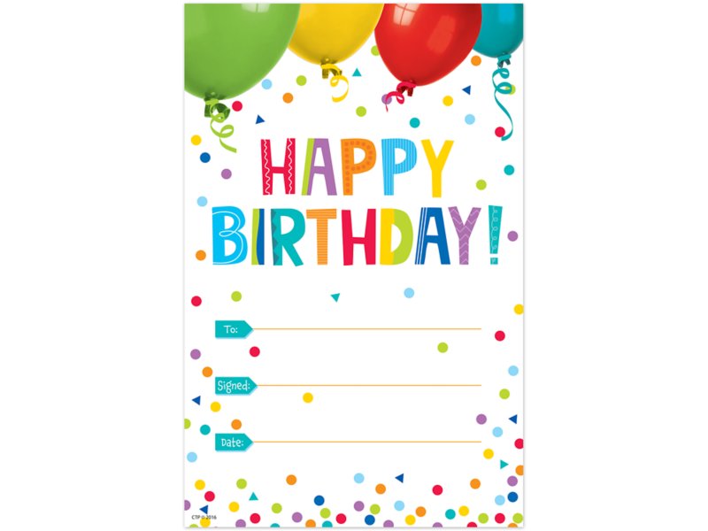 Celebration Birthday Certificates at Lakeshore Learning