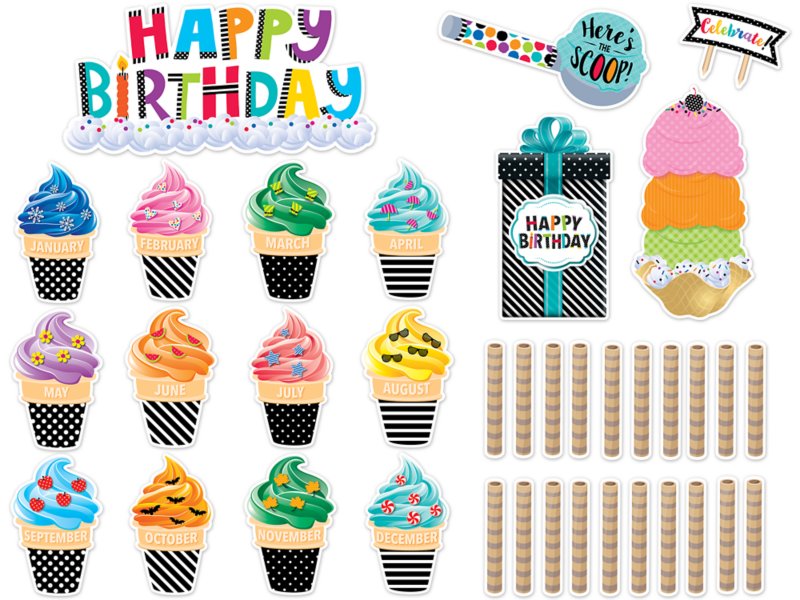 Bold & Bright Birthday Bulletin Board Set at Lakeshore Learning