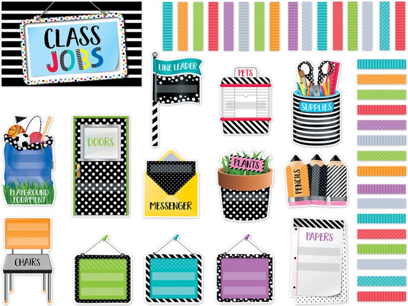 Bold & Bright Classroom Jobs Bulletin Board Set at Lakeshore Learning