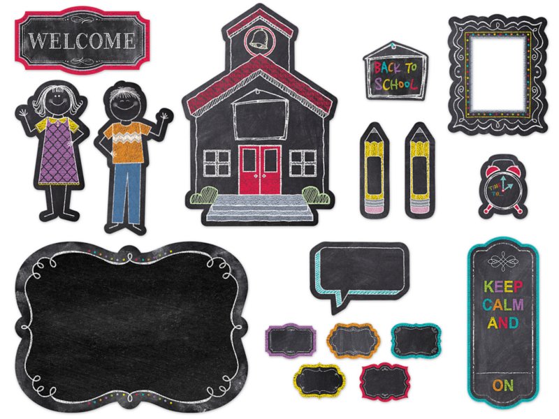 Chalk It Up! Schoolhouse Charm Welcome Bulletin Board Set at Lakeshore ...