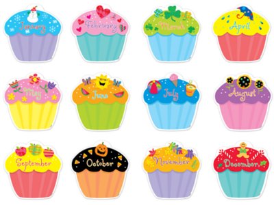 Poppin’ Patterns Jumbo Cupcake Calendar Accents at Lakeshore Learning