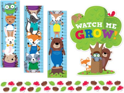 Woodland Friends Growth Chart Bulletin Board Set at Lakeshore Learning