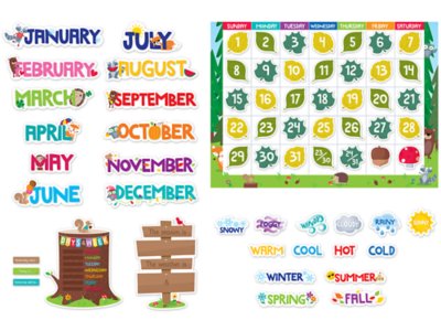 Woodland Friends Calendar Bulletin Board Set at Lakeshore Learning