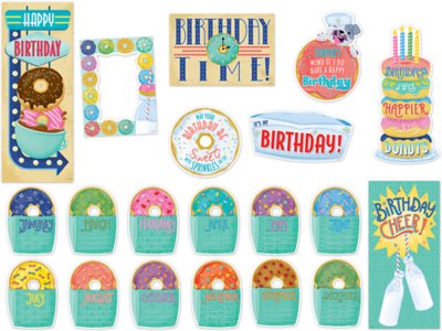 Sharp Bunch Birthday Bulletin Board Set at Lakeshore Learning