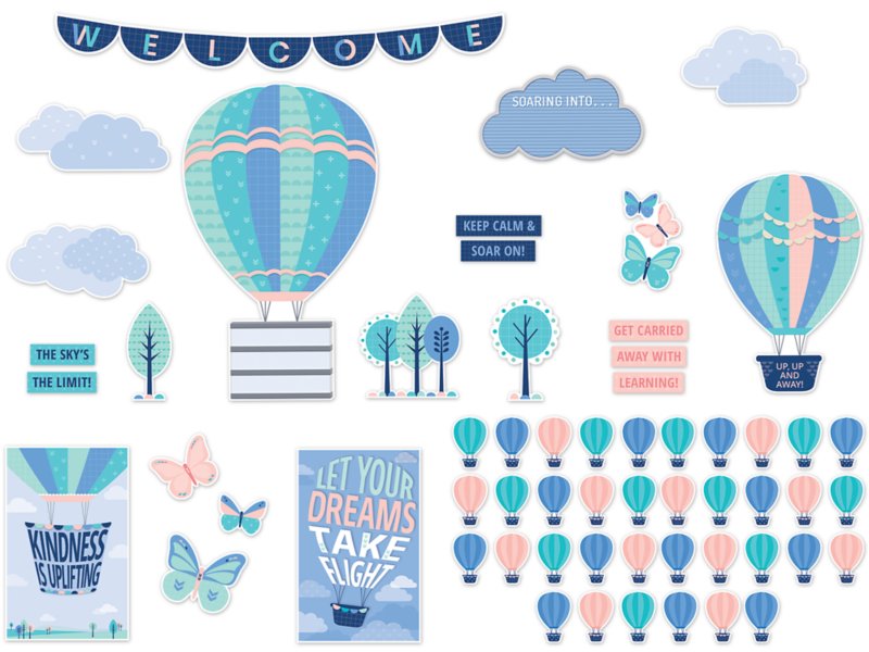 Calm & Cool Welcome Bulletin Board Set at Lakeshore Learning