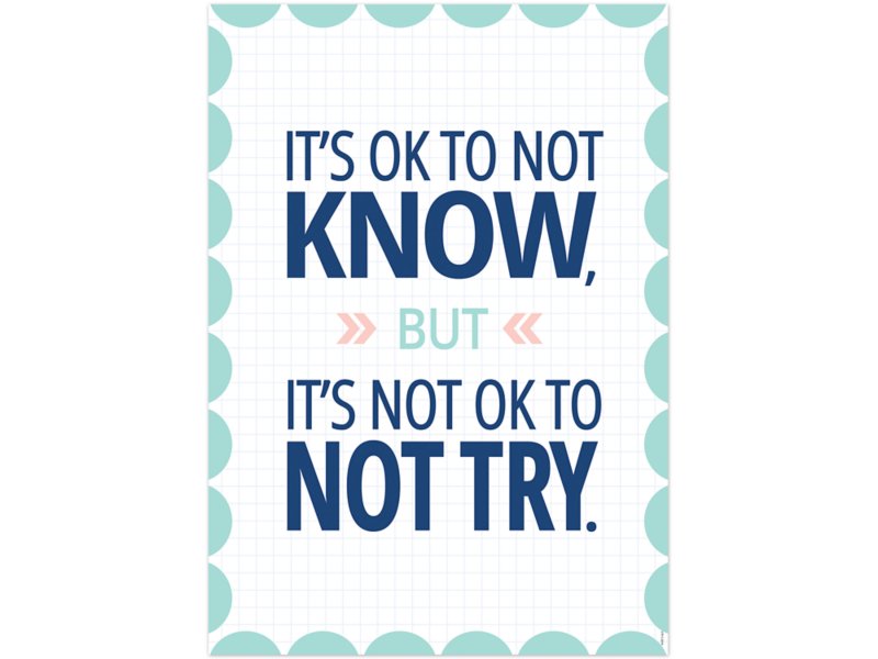 Calm & Cool It’s OK to Not Know Poster at Lakeshore Learning