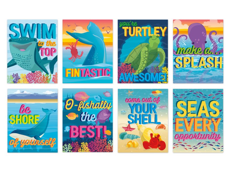 Seas the Day Motivational Poster Pack at Lakeshore Learning