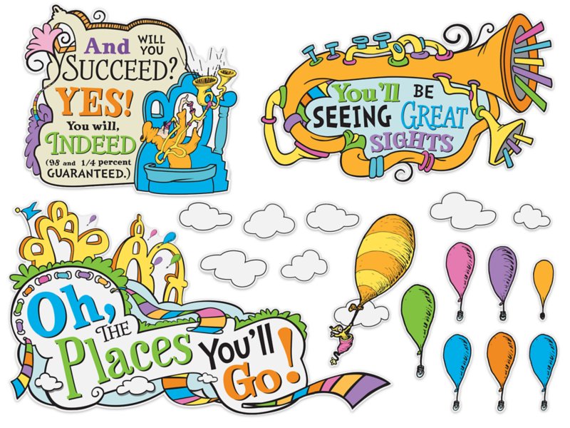 Dr. Seuss™ Oh, the Places You’ll Go! Bulletin Board Set at Lakeshore ...