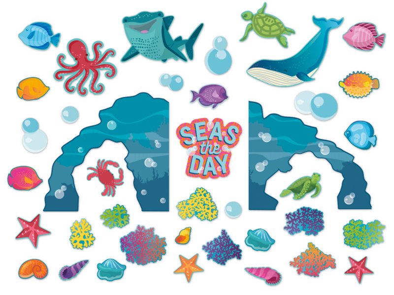 Seas the Day Bulletin Board Set at Lakeshore Learning
