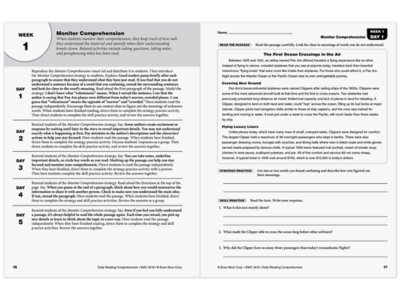 Daily Reading Comprehension Activities Workbook - Gr. 8 at Lakeshore ...